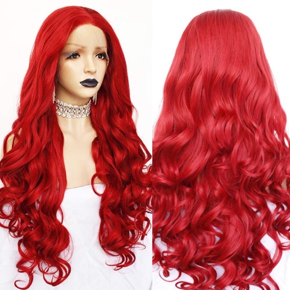 Accessories | Lesi 26 Red Body Wavy Curly Lace Front Wig Nwt | Poshmark